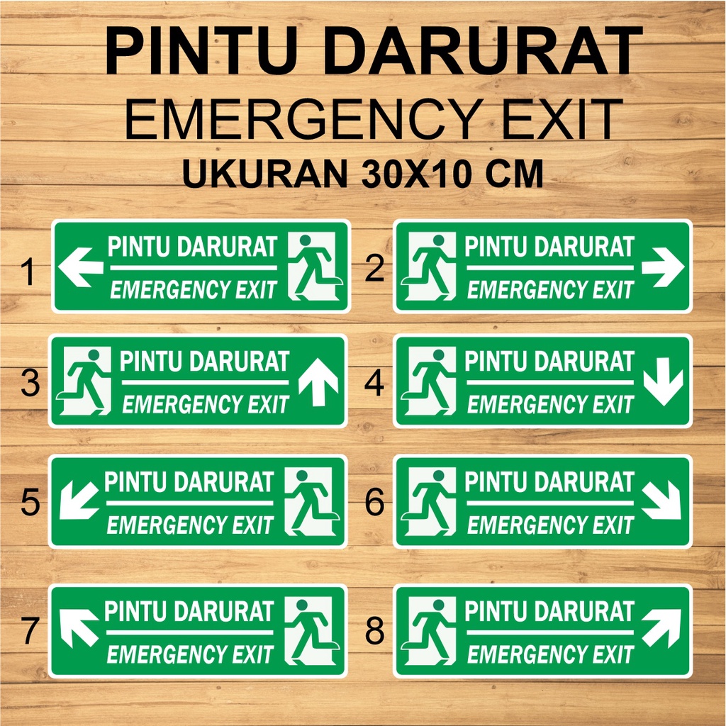 Jual STIKER EXIT, PENUNJUK ARAH JALAN KELUAR, JALUR EVAKUASI, PINTU ...
