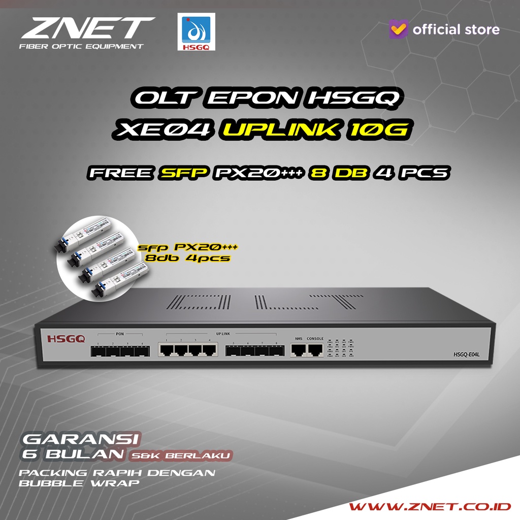 Jual EPON OLT 4 PORT HSGQ XE04 10G UPLINK DENGAN SFP PX20+++ 8db ASLI ...