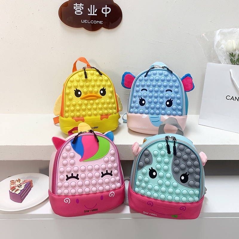 Jual GrosirJMK - Ransel Anak Pop It Hewan / Tas Backpack Pop it Anak ...