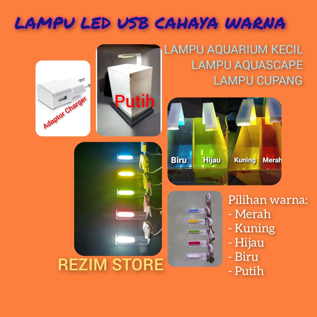 Jual lampu led usb warna soliter/ Aquarium mini Cupang Soliter/Led USB ...