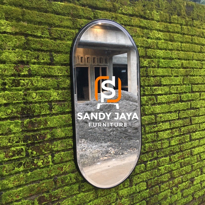 Jual cermin dinding oval industrial, cermin besi bulat | Shopee Indonesia