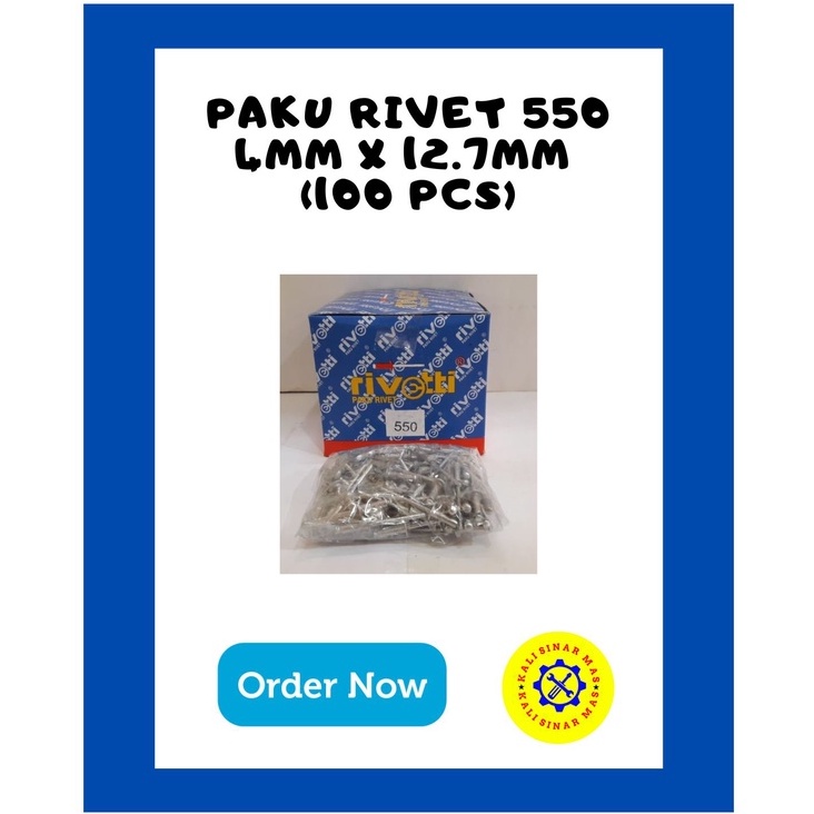 Jual Paku Rivet Rivetti 550 – 4mm x 12.7mm – Isi 100 Pcs – Kualitas ...