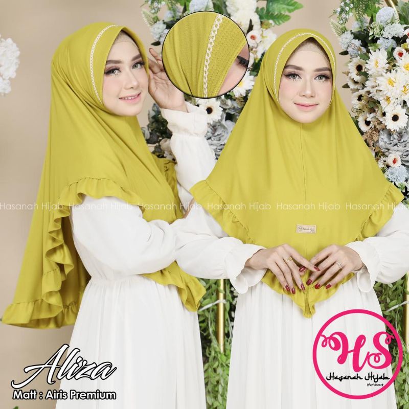 Jual ALIZA ORI Hasanah Hijab Instan Jersey Airis Premium Kerudung Bergo Rempel Renda Pad Jilbab ...