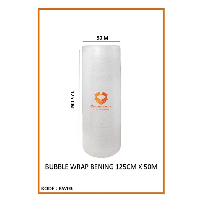 Jual Bubble Wrap Tebal Putih Bening 125 Cm x 50 Meter Packing Packaging ...