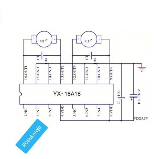 Jual IC RC YX-18A18 YX-1818AM driver dual motor DC untuk upgrade MX1508 ...