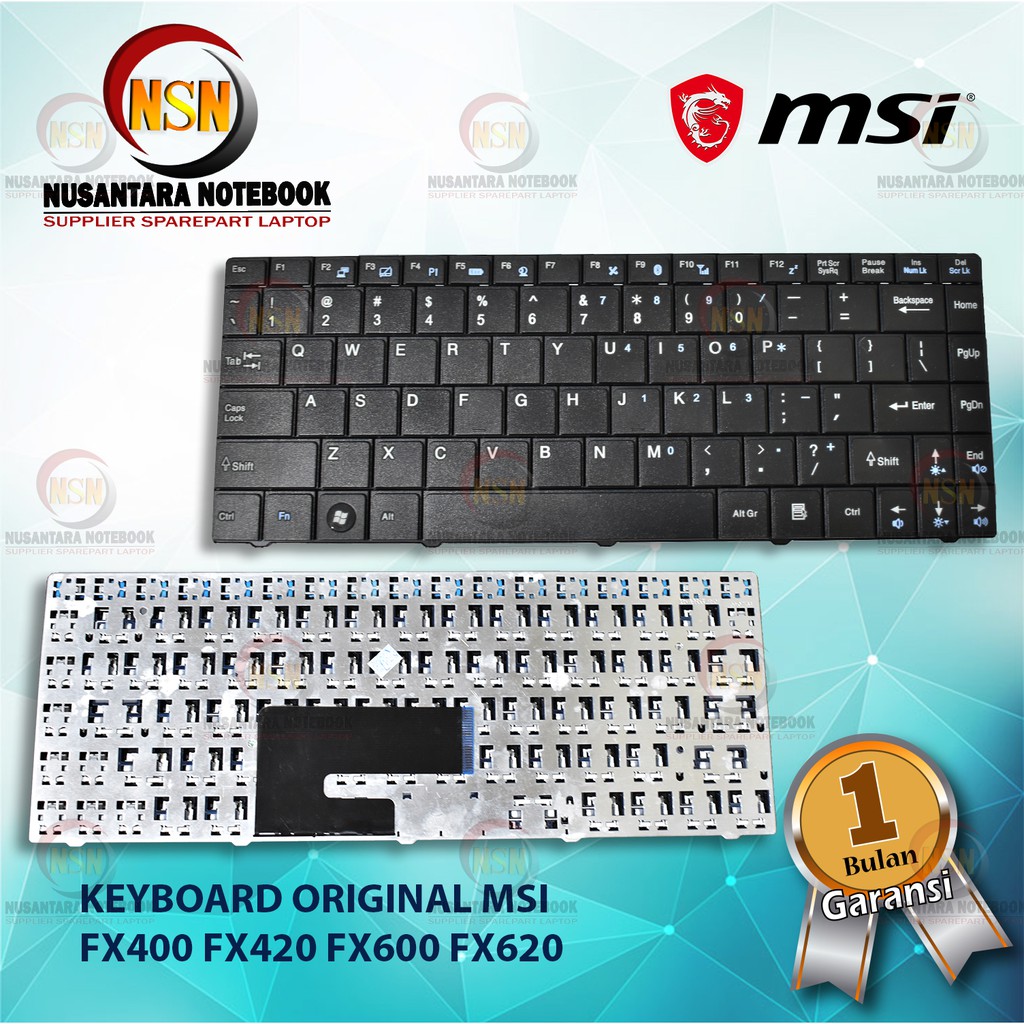 Jual Keyboard Original Laptop MSI FX400 FX420 FX600 FX620 Series ...
