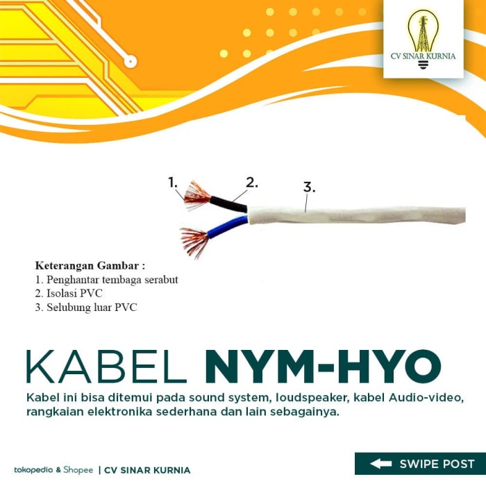 Jual Kabel Listrik NYMHY 2x0,75 2x0,75mm METERAN | EXTRANA Kabel Serabut Original Asli | Shopee ...