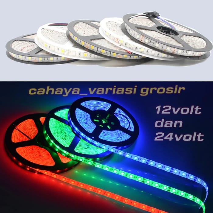 Jual Lampu Led Strip Roll 5 meter 24 volt mata Led 3528 Mobil Truk Bis ...