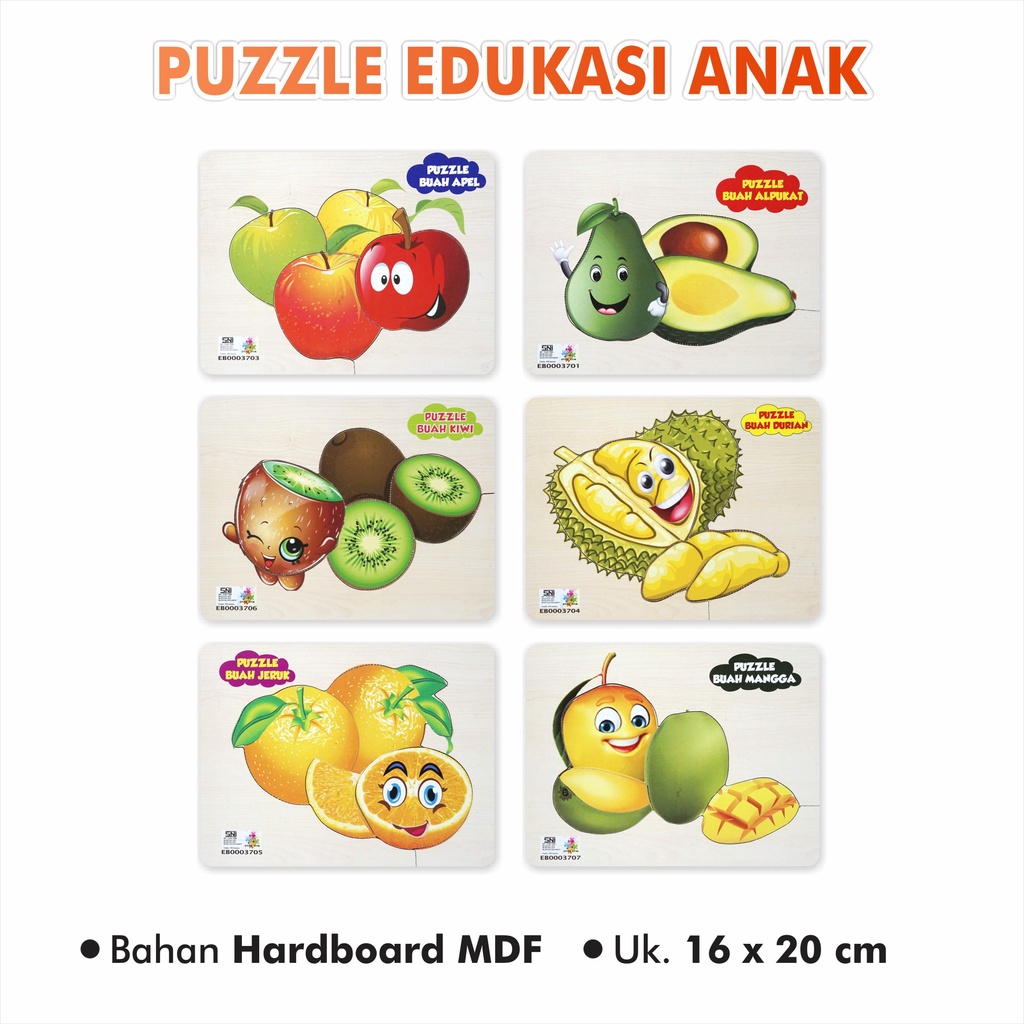 Jual Puzzle Edukasi Anak / Puzzle Anak / Puzzle Kayu : Puzzle Buah ...