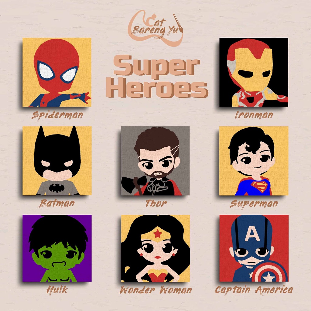 Jual Paint By Numbers Kit For Kids( Anak anak )- Seri SuperHeroes ...