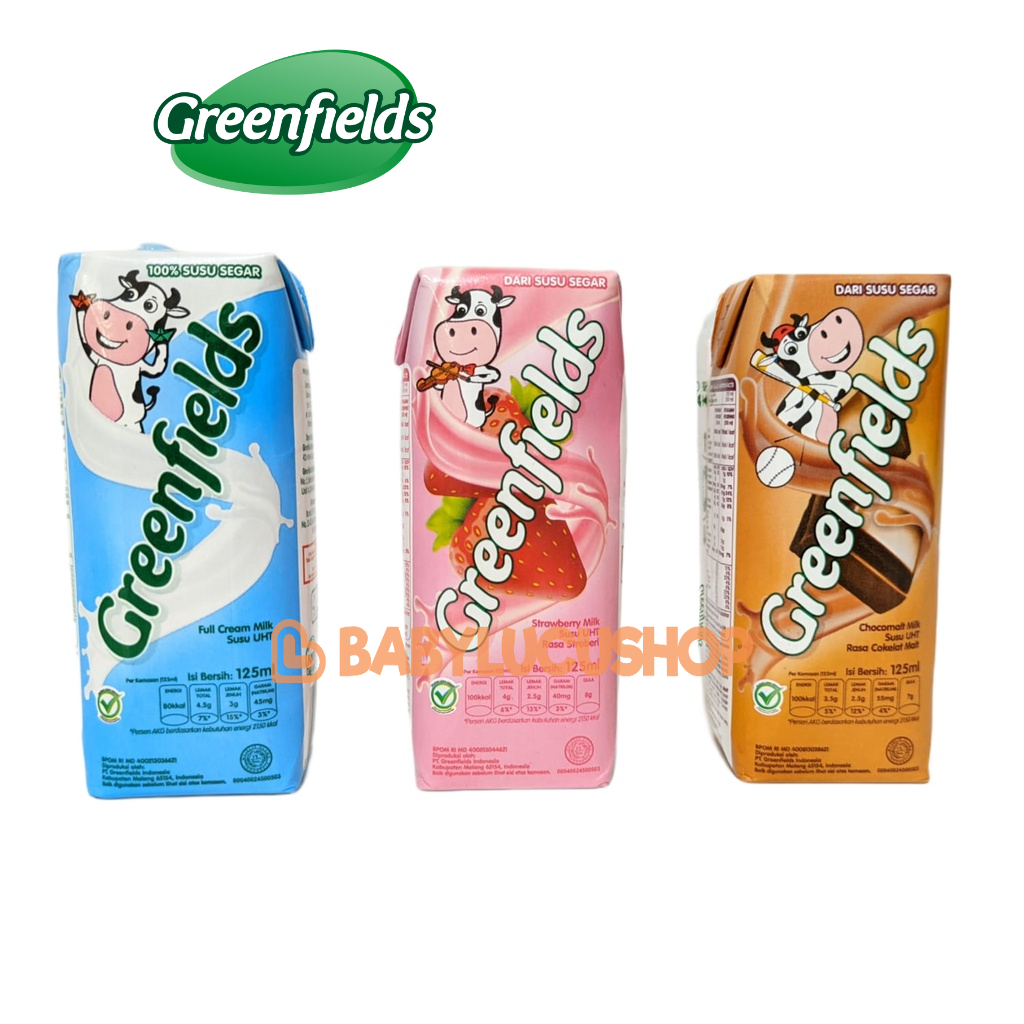 Jual Susu Greenfields UHT Full Cream Cokelat Strawberry Milk Greenfield 1 PCS 105ml 200ml 250ml ...