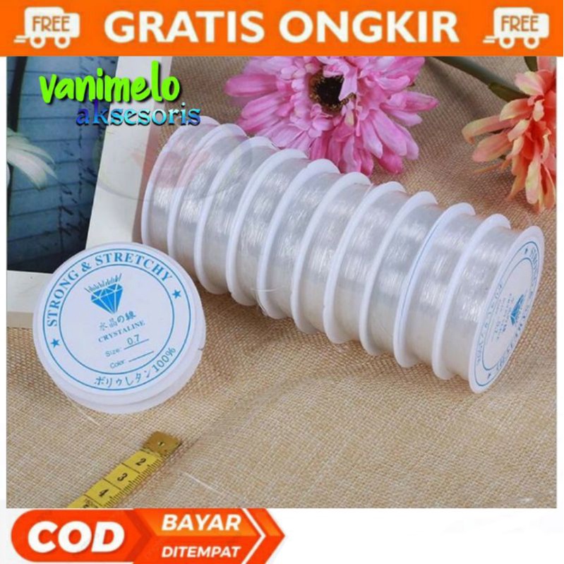 Jual Tali Senar Elastis Super Kuat Tali Crystal Tec Bahan Craft Gelang Dan Kalung | Shopee Indonesia