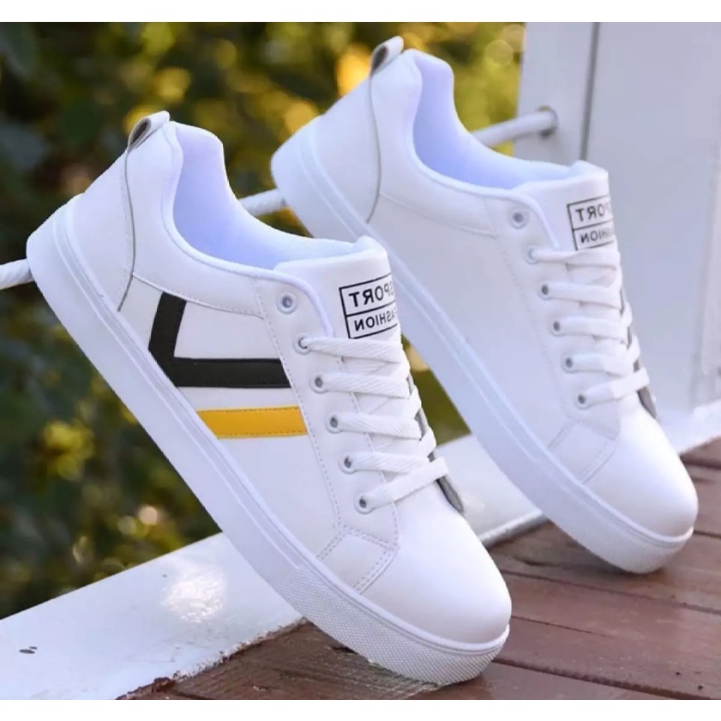 Jual Sepatu Anak & Dewasa Sneaker Ac Print VI Hitam Kuning Trendi Murah ...