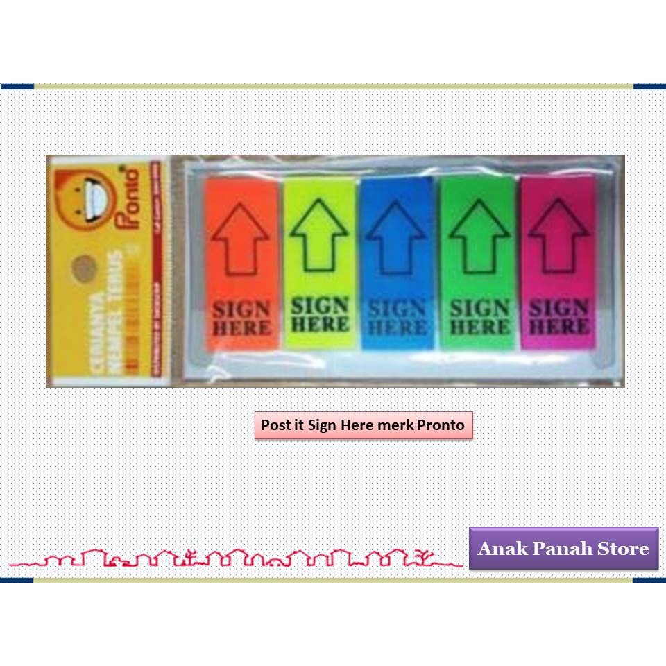 Jual Post it / Stick Note Sign Here Merk Pronto | Shopee Indonesia