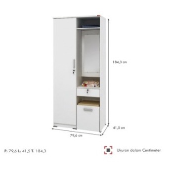 Jual Lemari Pakaian Minimalis / Wardrobe Meja Rias / SPIN LPMR 200 ...