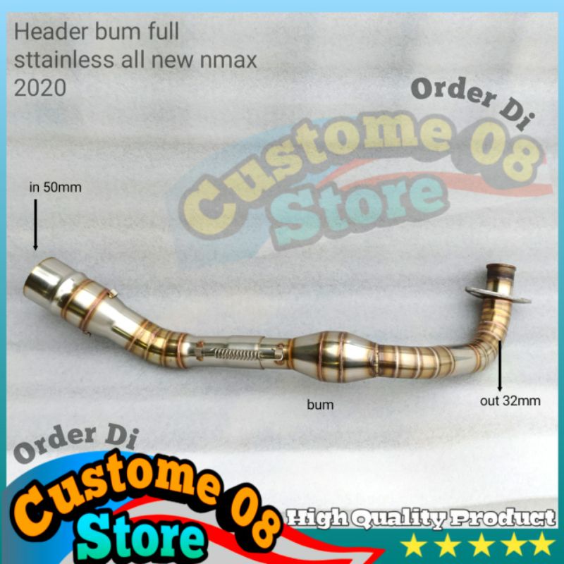 Jual exhaust pipe all new Nmax 2020 2021 v2 powerboom full stainless ...