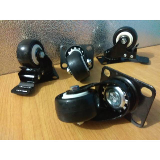 Jual Roda PU Hitam / Caster 2" - 1 set (4bh) | Shopee Indonesia