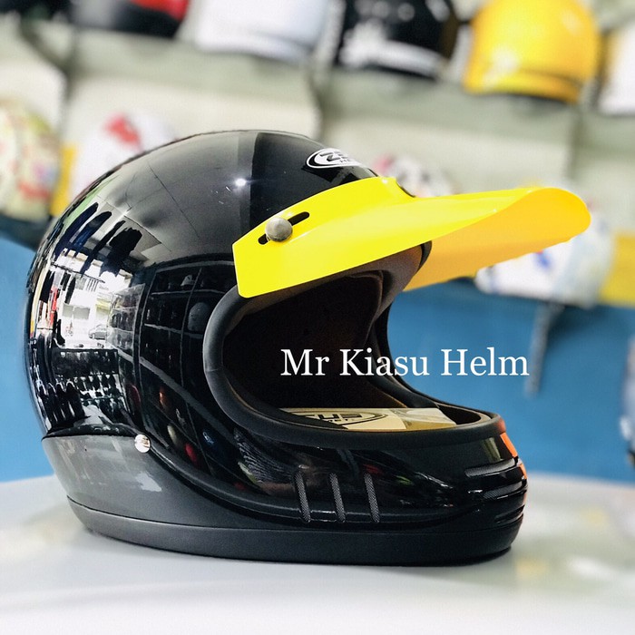 Jual helm cakil zeus 816 816C black hitam helm retro klasik harley +pet ...