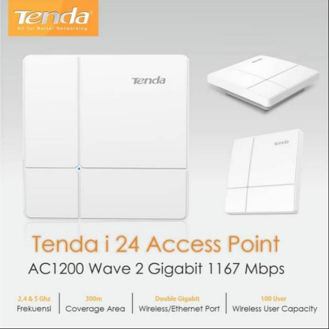 Jual Tenda i24 Wireless Access Point AC1200 Wave 2 Gigabit Wireless AP ...