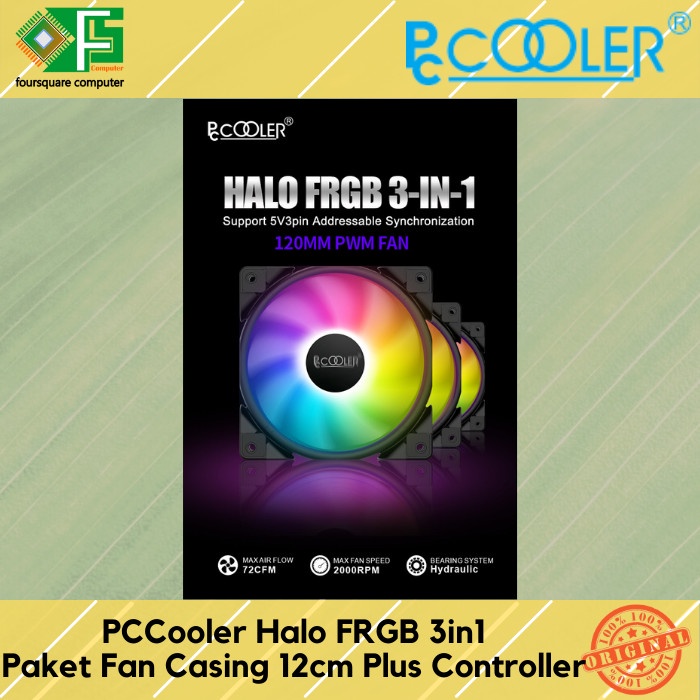 Jual Fan Casing RGB 12cm 3 In 1 PCCooler FRGB 3-in-1 Halo 3x Fan ...