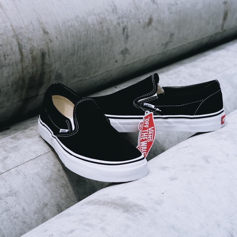 Jual Vans Slipon Classic Black White General Release Original 100% ...