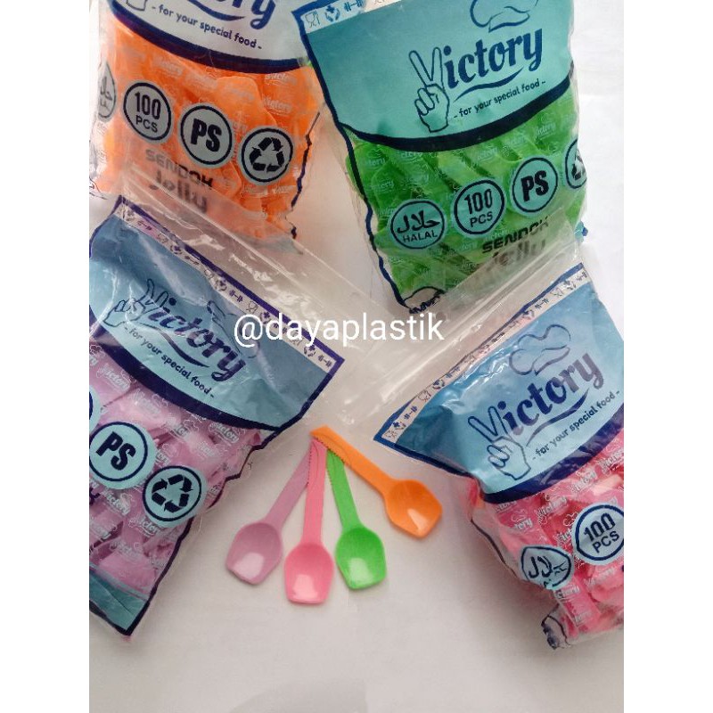 Jual SENDOK JELLY / SENDOK AGAR / SENDOK PUDING Victory isi 100pcs ...