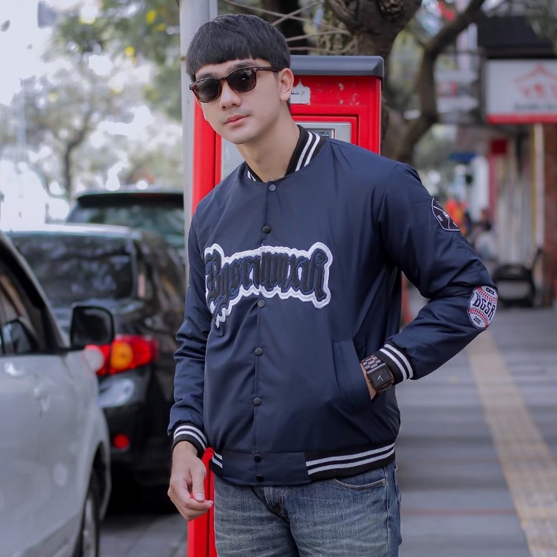 Jual Versity Jacket Bgsr Original Navy Blue | Shopee Indonesia