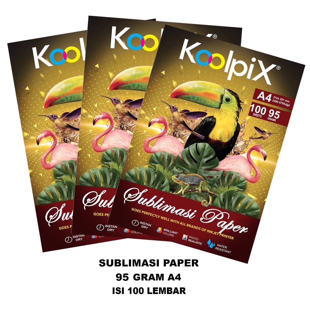 Jual Sublime Paper merk KOOLPIX 95 Grams Isi 100 Lembar A4 | Shopee ...