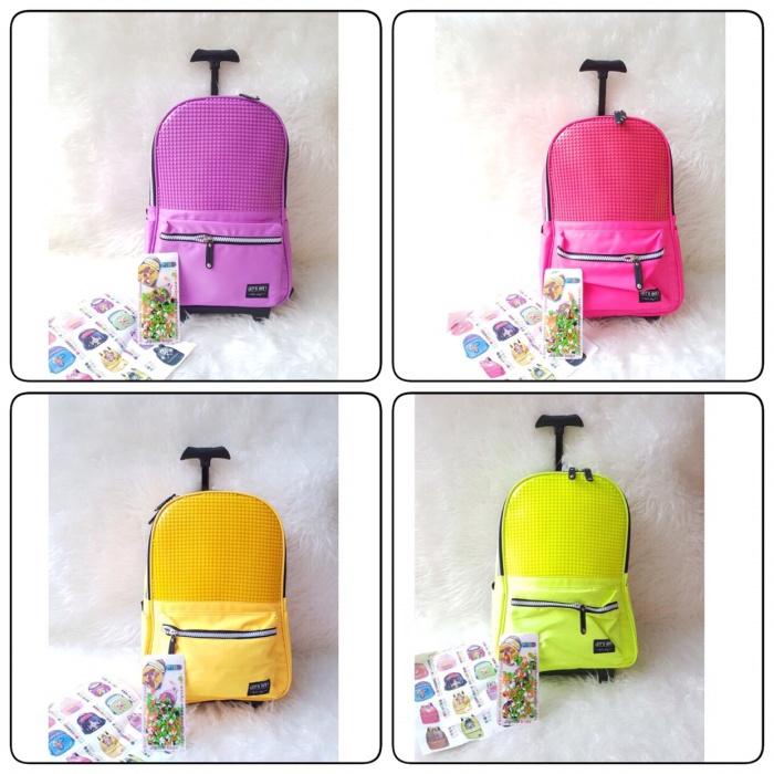 Jual Bag | Tas Trolley Sekolah Pixel Lego Powa / Tas Troli Anak Sd ...