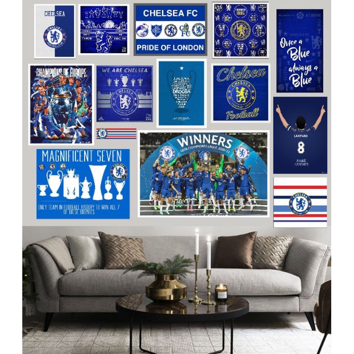 Jual Poster Chelsea Package Bundling Wallpaper Dinding The Blues ...