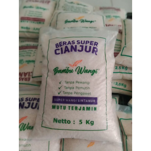 Jual Beras Pandan Wangi Super - Merk Bambu Wangi 5 KG | Shopee Indonesia