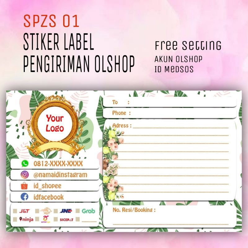 Jual STIKER LABEL PENGIRIMAN OLSHOP CUSTOM 7 x 10 CM | Shopee Indonesia