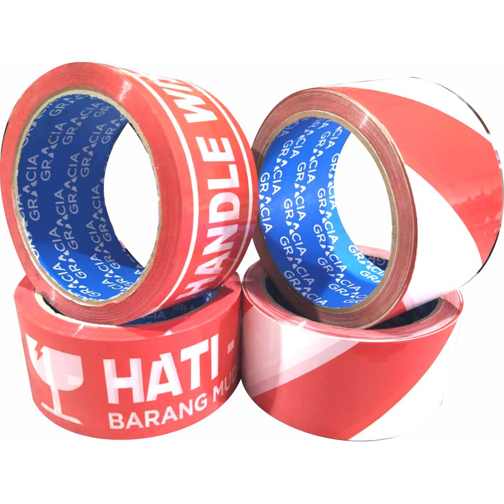 Jual ISOLASI / LAKBAN HATI-HATI BARANG MUDAH PECAH / TAPE FRAGILE ...