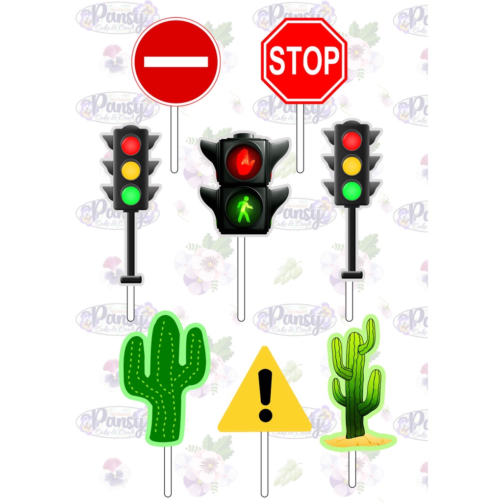 Jual Cake topper / Cupcake topper Rambu Lalu Lintas / Traffic Light ...
