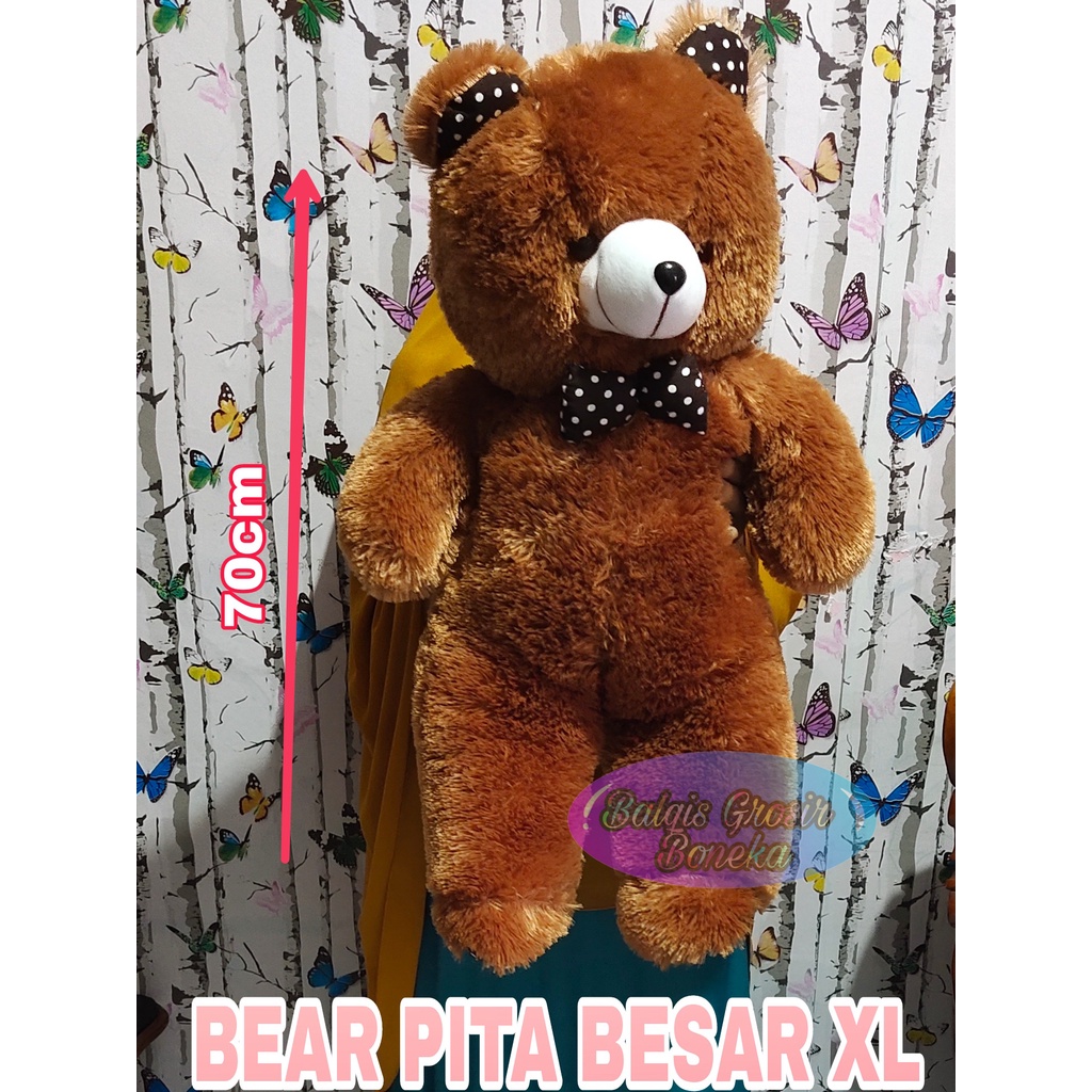 Jual TERMURAH BONEKA TEDDY BEAR PITA BESAR TELAPAK MOTIF UKURAN 70CM ...