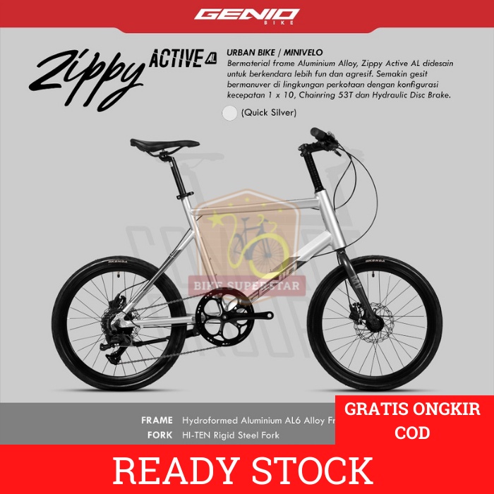 Jual Sepeda Mini Velo Minion 20 Inch GENIO Zippy ACTIVE Alloy ...