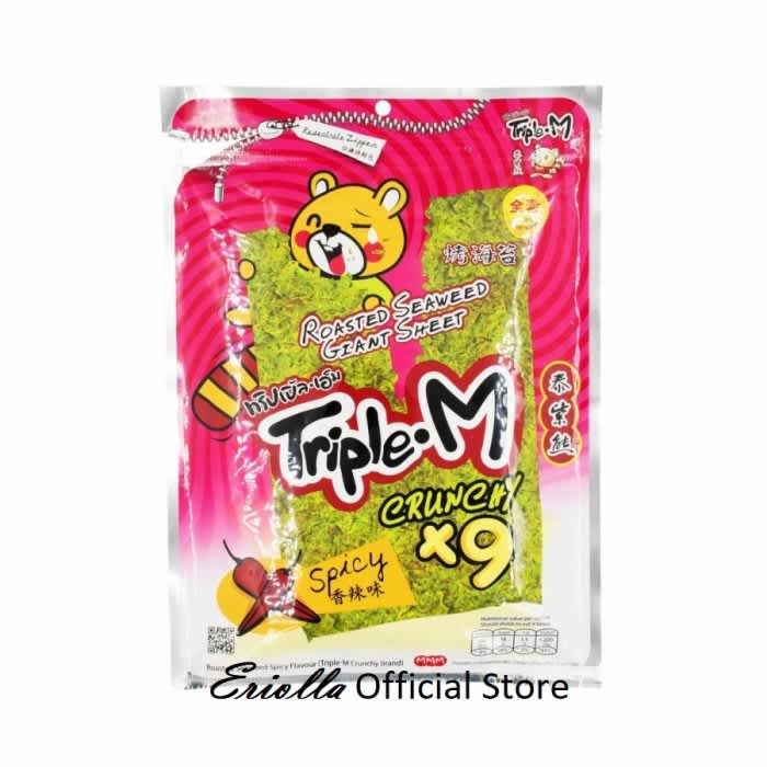 Jual TRIPLE M Spicy Pedas Roasted Seaweed Giant Sheet Big Nori Rumput ...