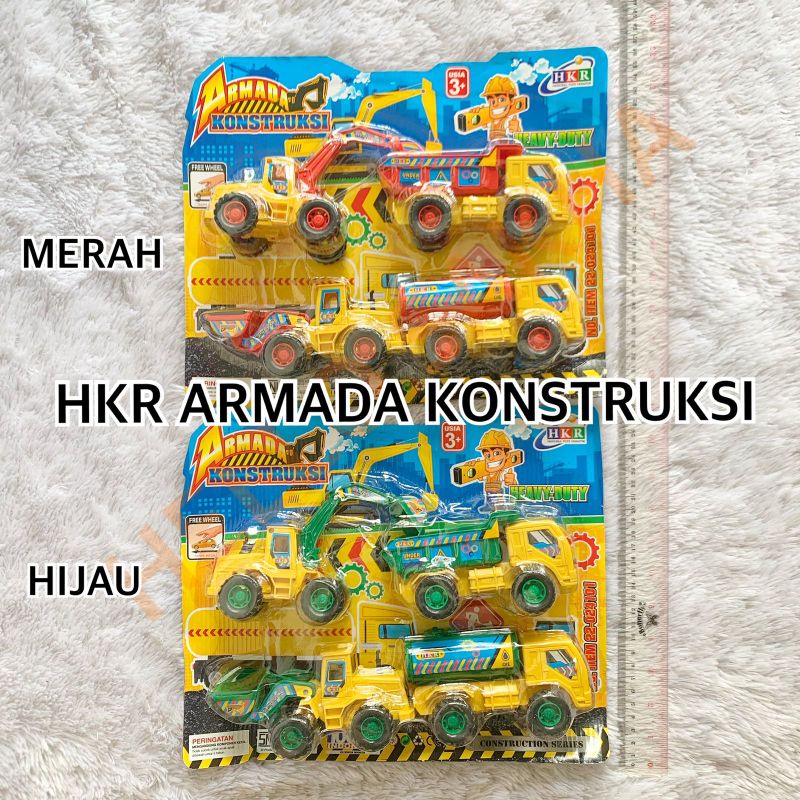 Jual MAINAN TRUK HKR ARMADA KONSTRUKSI & KGP 70FW ISI 4 PCS WARNA HIJAU ...