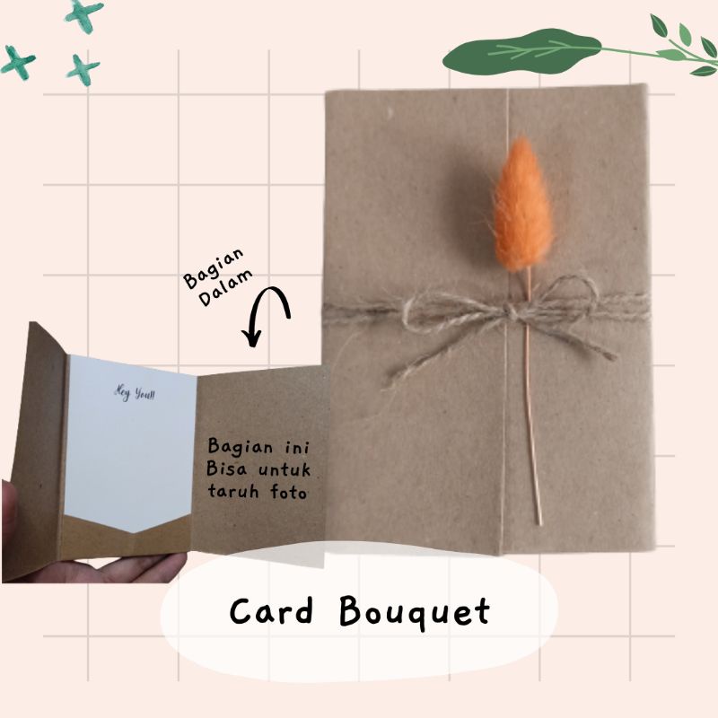 Jual Greeting Card Dried Flower - Kartu Ucapan Bunga Kering Lagurus ...