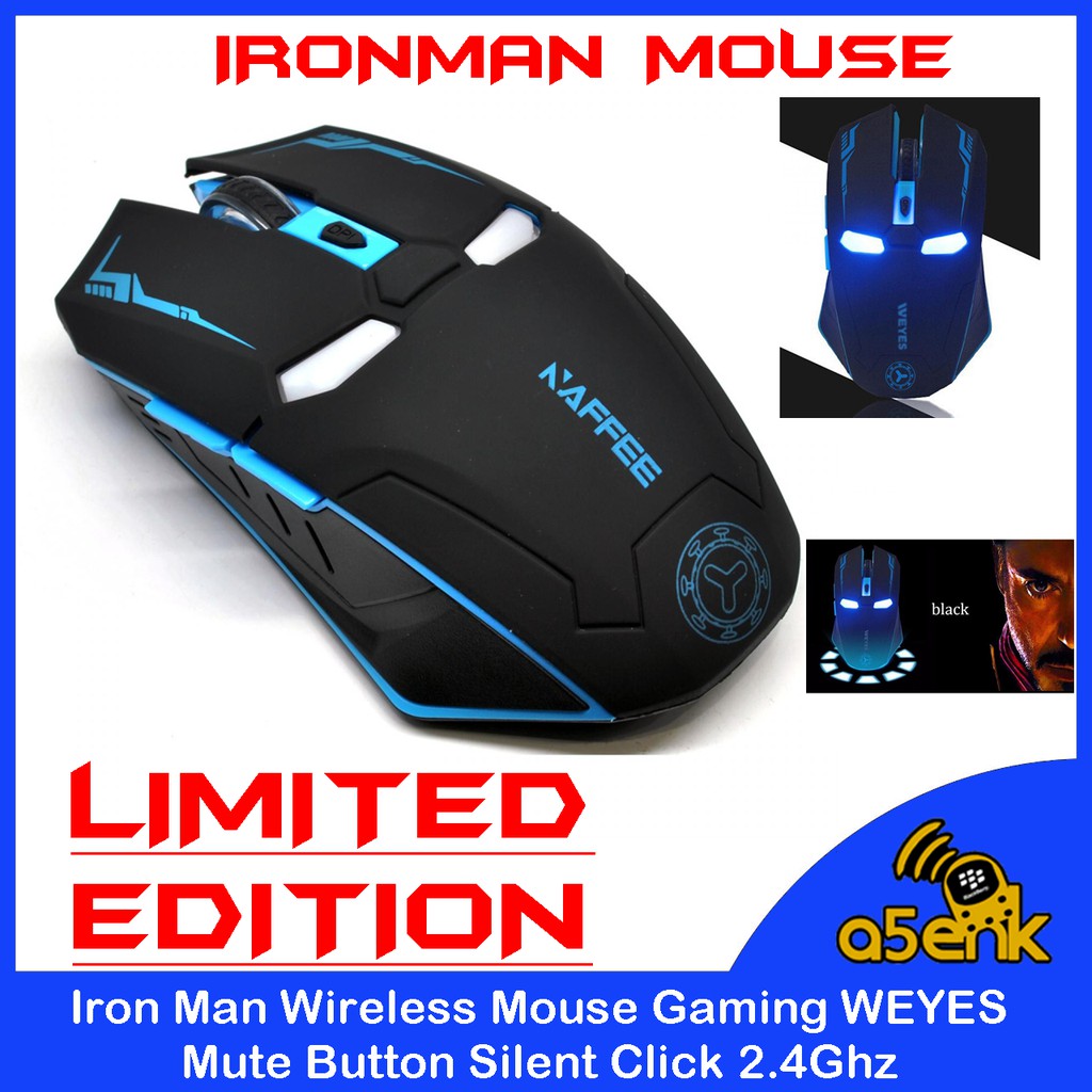 Jual LIMITED EDITION !!! Iron Man Wireless Mouse Gaming WEYES Mute ...