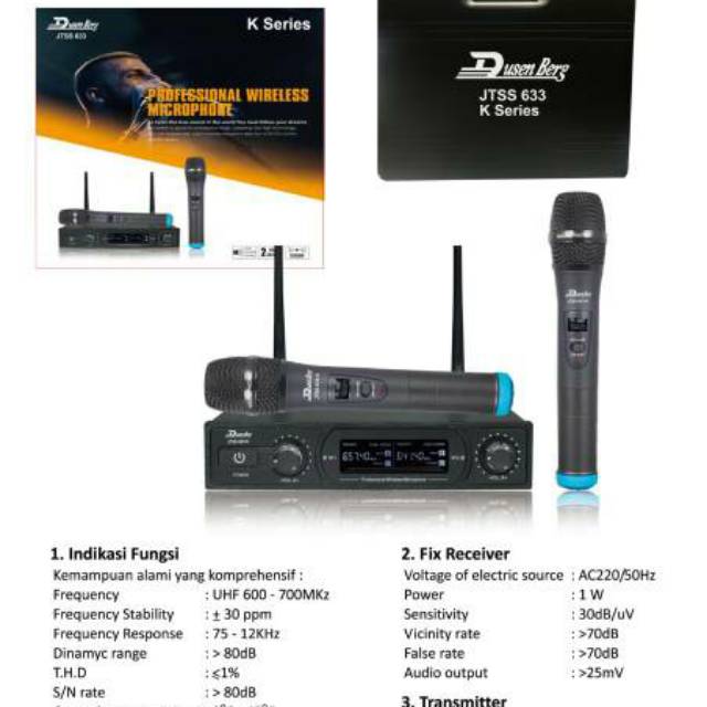 Jual Mic Wireless Dusen Berg JTSS 633K Koper | Shopee Indonesia