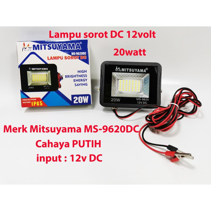 Jual MITSUYAMA 12v DC 20w led SMD Floodled IP65 TIPIS / Lampu Sorot MS-9620 | Shopee Indonesia