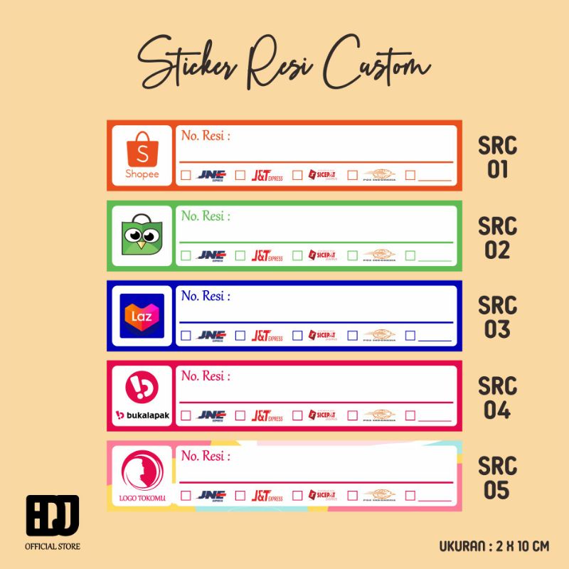 Jual Sticker resi pengiriman olshop / sticker label resi custom ...