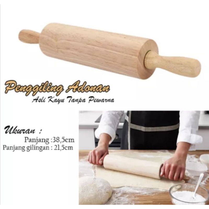Jual Rolling pin Penggiling adonan kayu perata adonan | Shopee Indonesia