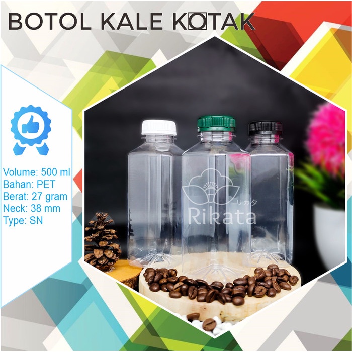 Jual PROMO ECER Botol Kale Kotak 500 ml SUPER Tebal / Botol Plastik ...