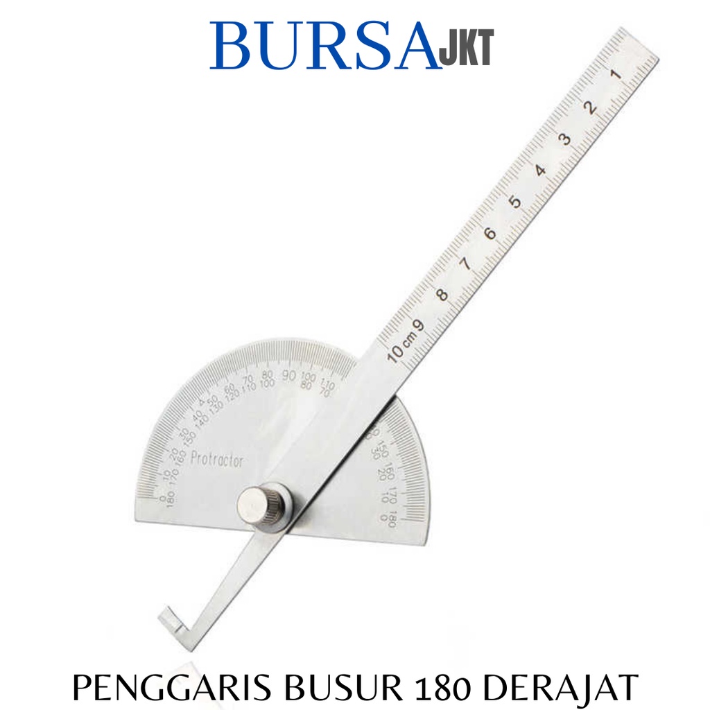 Jual PENGGARIS BUSUR 180 DERAJAT STAINLESS STEEL PENGUKUR SUDUT ...
