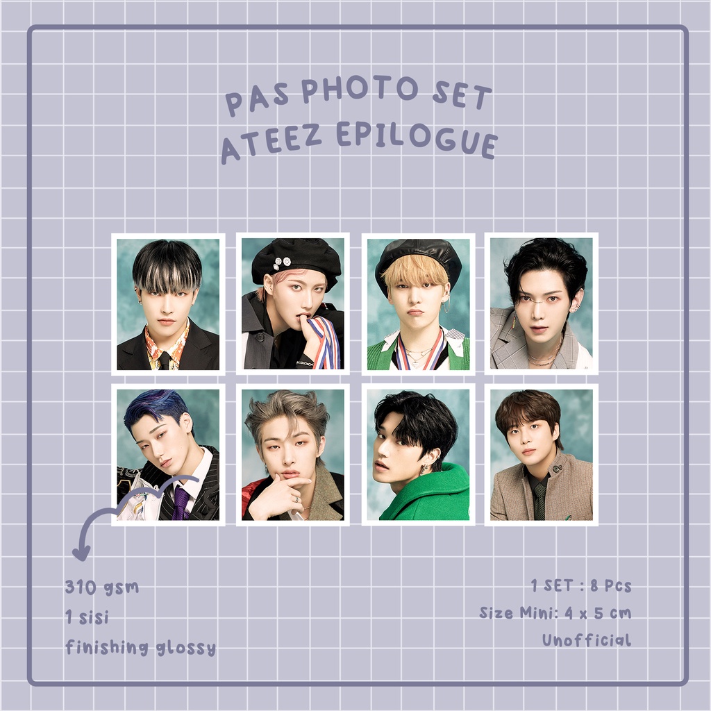Jual Pas Foto Ateez I Ateez ID School Pas Photo Unofficial | Shopee ...