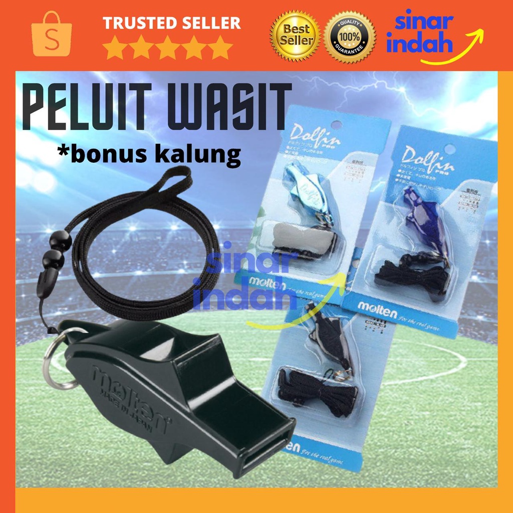 Jual PELUIT WASIT BOLA BASKET VOLI FUTSAL PLUIT MOLTEN DOLFIN BONUS ...