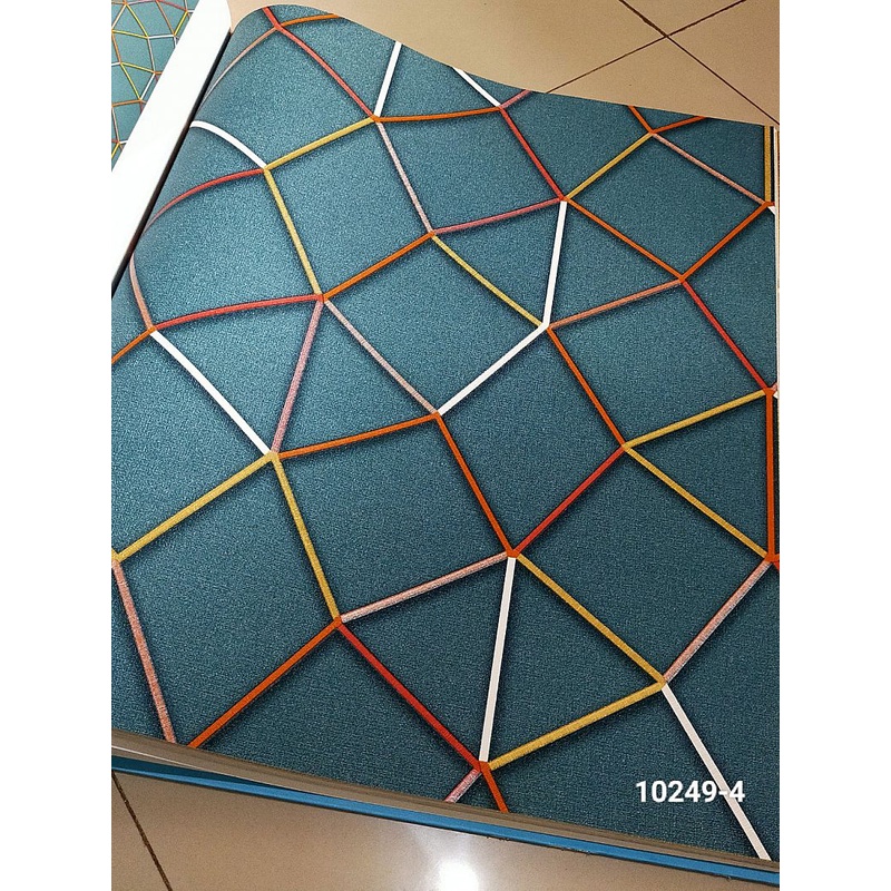 Jual Wallpaper Dinding Motif Jaring-Jaring Tali Abu-Abu Biru | Shopee ...