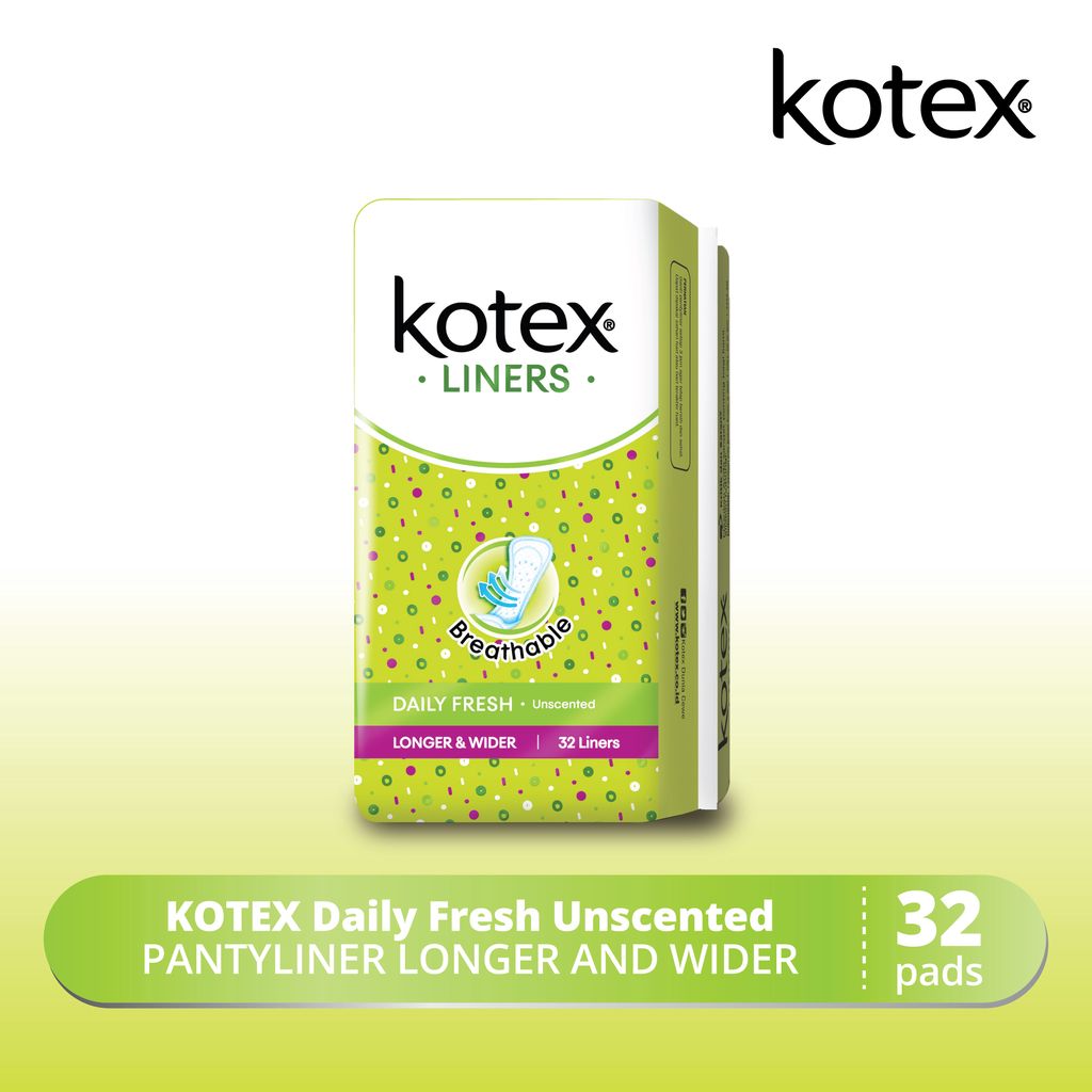Jual Kotex Liners Daily Fresh Unscented Longer & Wider 32s | Shopee ...